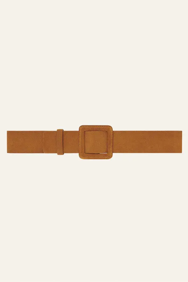 Ba&sh Betty Suede Belt With Square Buckle - Red
