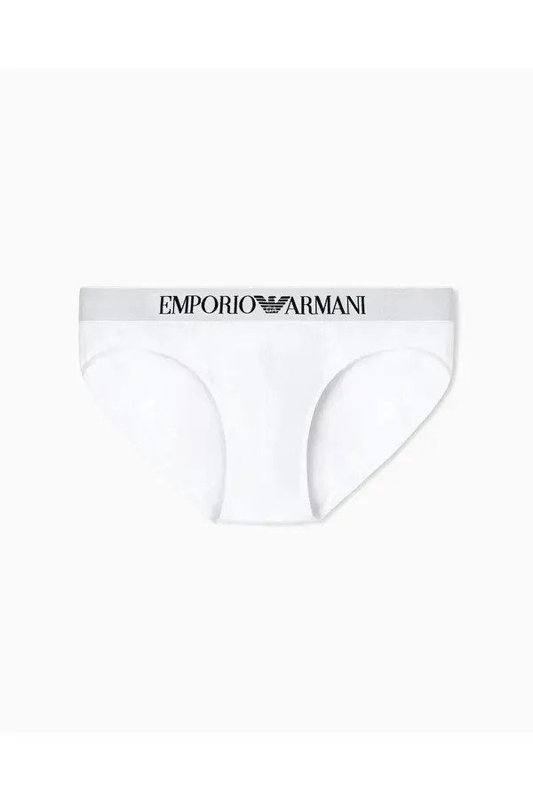 Emporio Armani Briefs With Logo Band - White