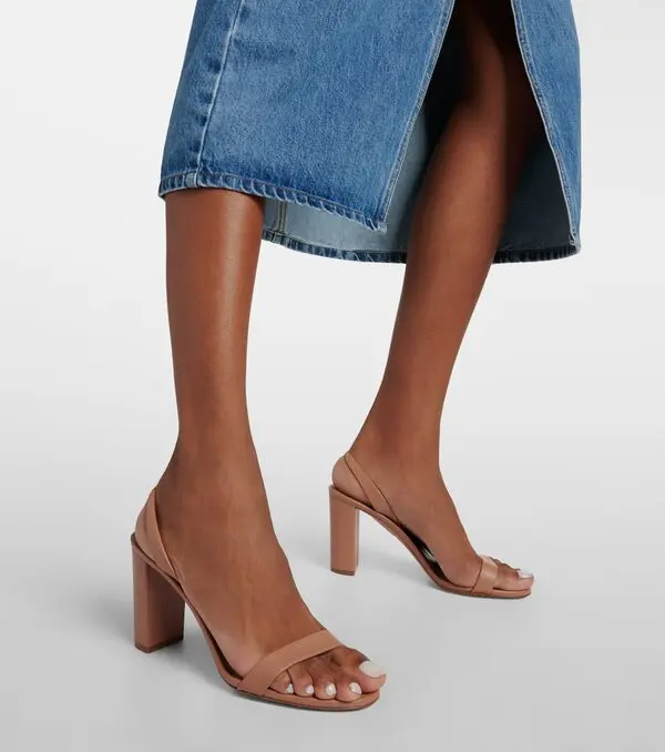AQUAZZURA So Nude Leather Slingback Sandals - Neutrals