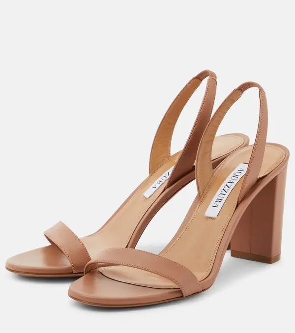 AQUAZZURA So Nude Leather Slingback Sandals - Neutrals
