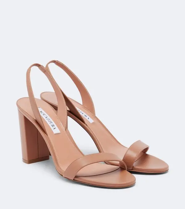 AQUAZZURA So Nude Leather Slingback Sandals - Neutrals