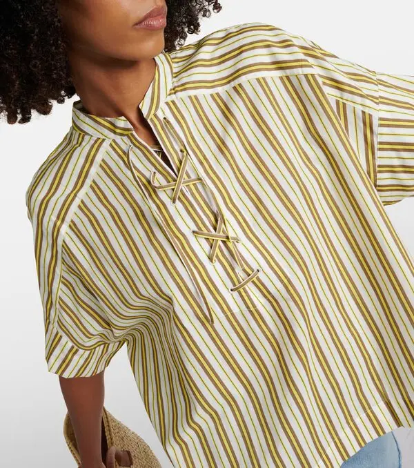 YVES SALOMON Striped Cotton Top