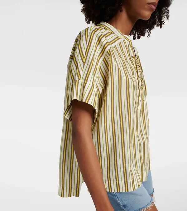 YVES SALOMON Striped Cotton Top