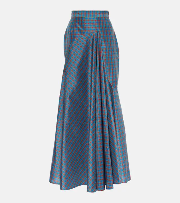 VIVIENNE WESTWOOD Checked Silk-blend Maxi Skirt