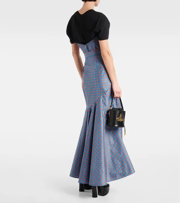 VIVIENNE WESTWOOD Checked Silk-blend Maxi Skirt
