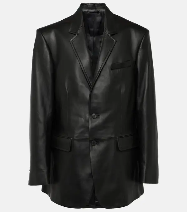 Wardrobe.NYC Oversized Leather Blazer - Black