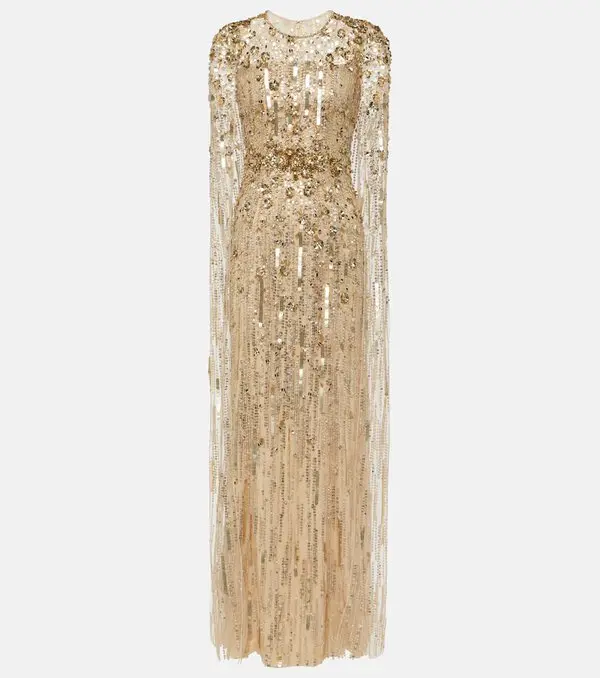 Jenny Packham Ruby Caped Gown - Gold
