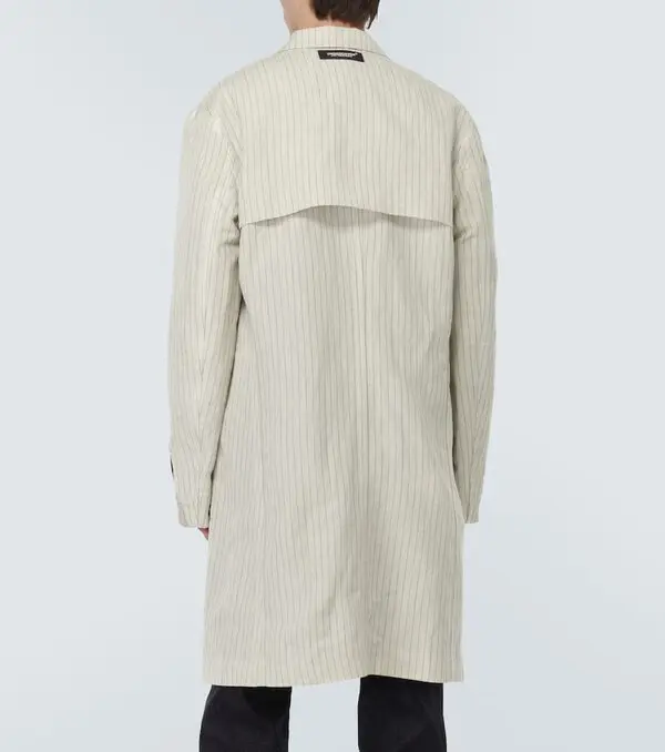 UNDERCOVERISM Appliqué Pinstripe Wool And Linen Coat