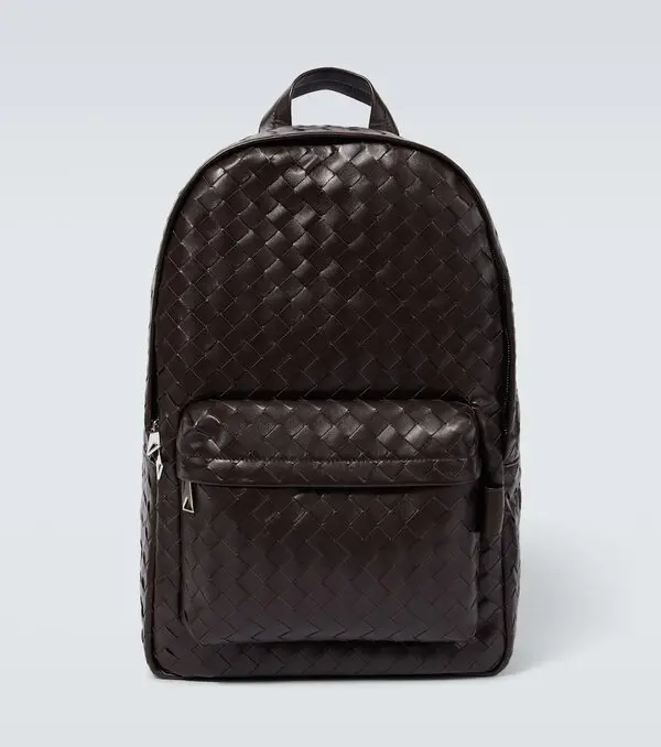 Bottega Veneta Intrecciato Leather Backpack - Brown