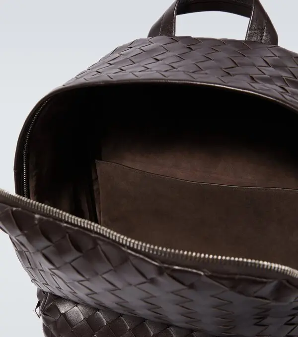Bottega Veneta Intrecciato Leather Backpack - Brown