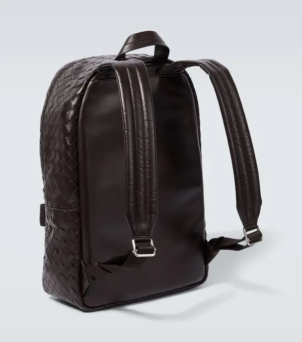 Bottega Veneta Intrecciato Leather Backpack - Brown