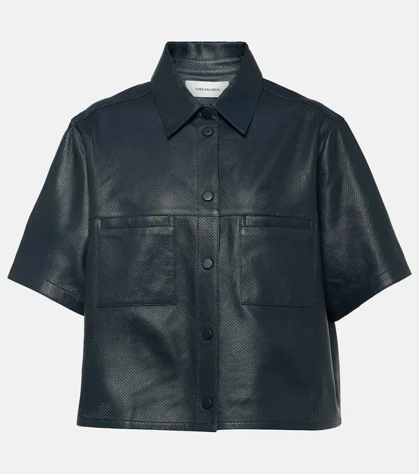 YVES SALOMON Oversized Leather Shirt