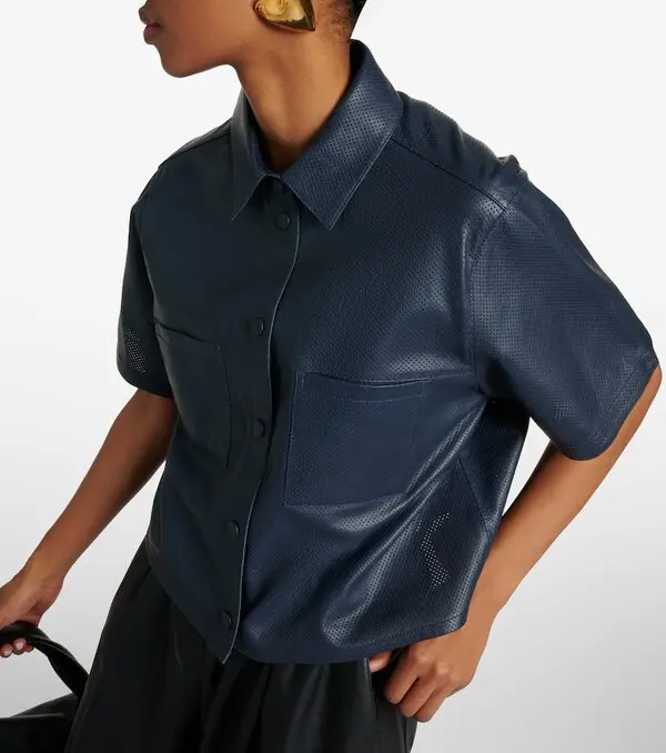 YVES SALOMON Oversized Leather Shirt