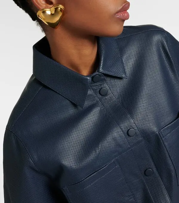 YVES SALOMON Oversized Leather Shirt
