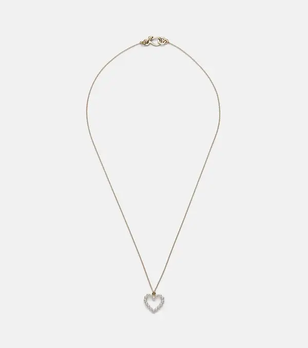 Sophie Bille Brahe Pearl And 14kt Gold Heart Pendant Necklace - Multicoloured