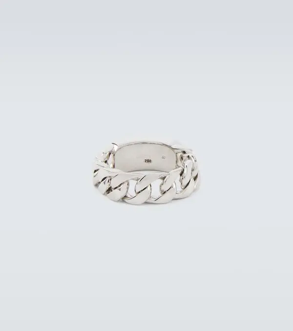 Shay Jewelry Id Link 18kt White Gold Ring With Onyx
