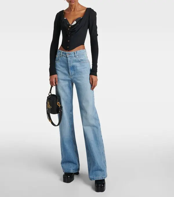 VIVIENNE WESTWOOD Puff-shoulder Wool And Silk Top