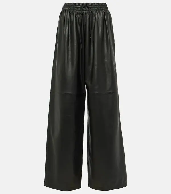 Wardrobe.NYC Leather Wide-leg Pants - Black