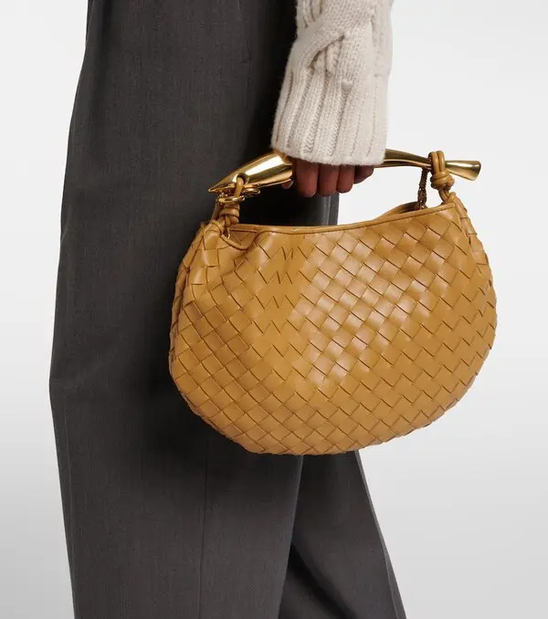 Bottega Veneta Sardine Chain Intrecciato Leather Shoulder Bag - Brown