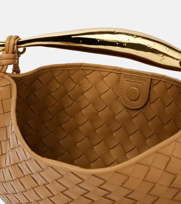 Bottega Veneta Sardine Chain Intrecciato Leather Shoulder Bag - Brown