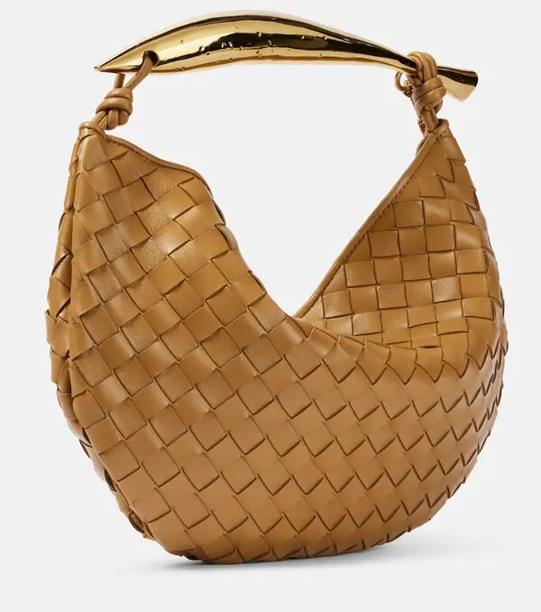 Bottega Veneta Sardine Chain Intrecciato Leather Shoulder Bag - Brown
