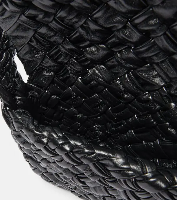 Bottega Veneta Kalimero Città Intreccio Leather Shoulder Bag - Black
