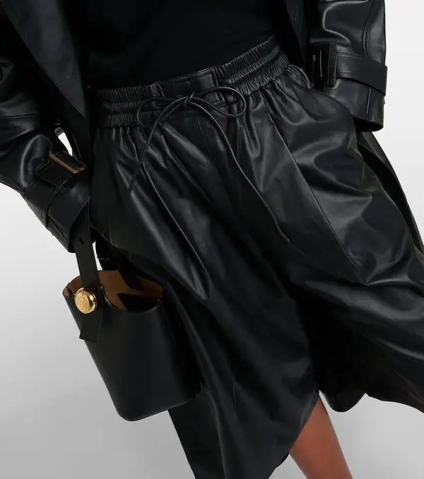YVES SALOMON Leather Bermuda Shorts