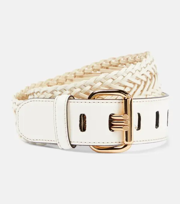 Etro Leather Belt - White
