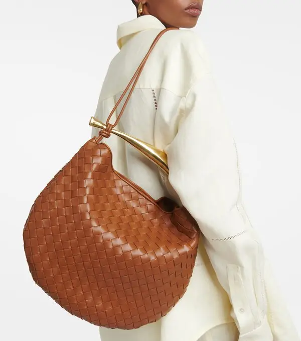 Bottega Veneta Sardine Intrecciato Large Shoulder Bag - Brown