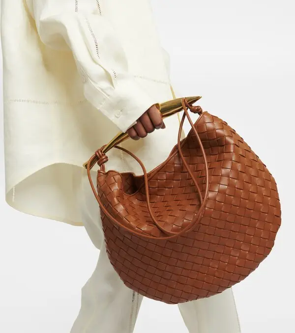 Bottega Veneta Sardine Intrecciato Large Shoulder Bag - Brown