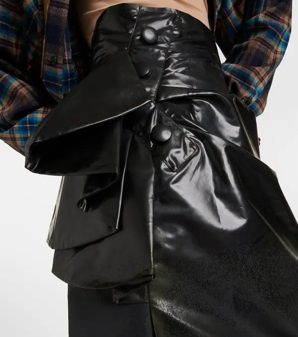 MAISON MARGIELA High-rise Draped Midi Skirt