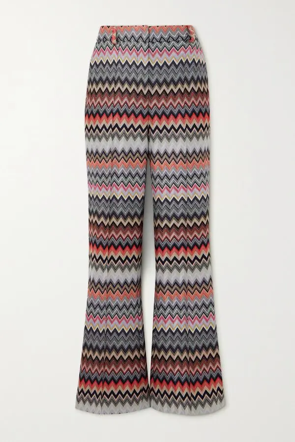 Missoni Striped Cotton-blend Crochet-knit Flared Pants - Multi