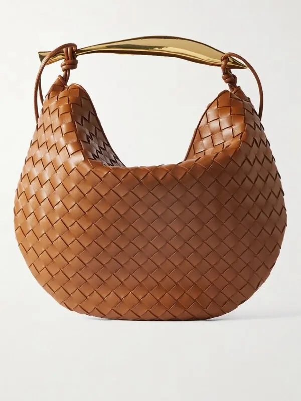 Bottega Veneta Intrecciato Leather Shoulder Bag - Brown