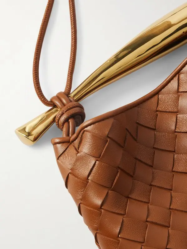 Bottega Veneta Intrecciato Leather Shoulder Bag - Brown