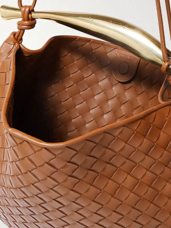Bottega Veneta Intrecciato Leather Shoulder Bag - Brown
