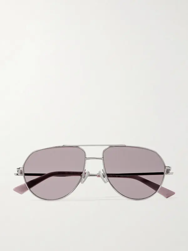 Bottega Veneta Aviator-style Sunglasses - Silver