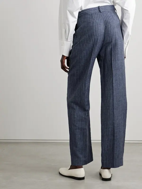 Loro Piana Pleated Pinstriped Straight-leg Pants