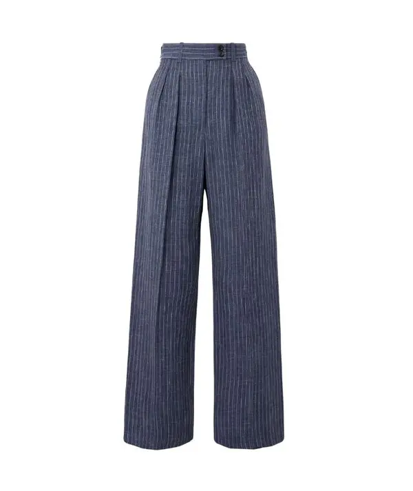 Loro Piana Pleated Pinstriped Straight-leg Pants
