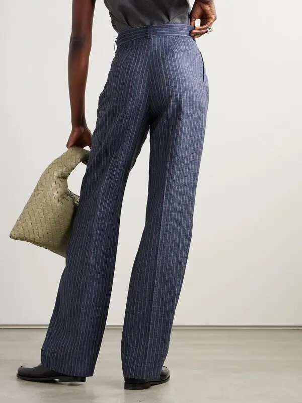 Loro Piana Pleated Pinstriped Straight-leg Pants
