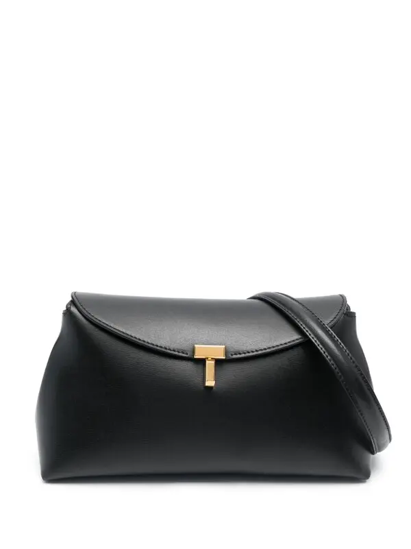 TOTEME T-lock Leather Crossbody Bag - Black