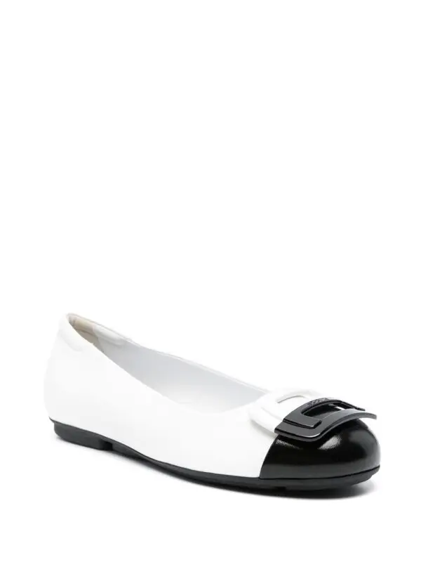 Hogan H661 Leather Ballerina Shoes - White