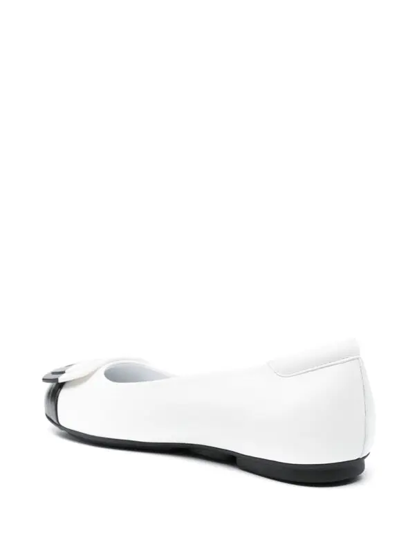 Hogan H661 Leather Ballerina Shoes - White