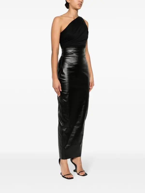 Rick Owens Dirt Pillar Coated Denim Skirt