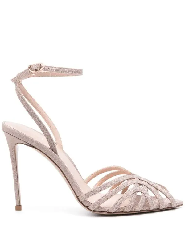LE SILLA Embrace 110mm Leather Sandals - Neutrals
