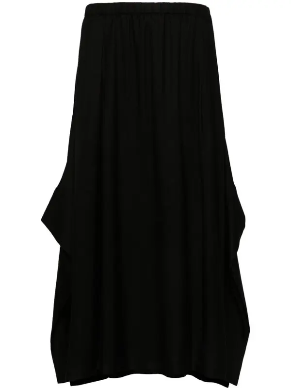 Yohji Yamamoto Midi Skirt With Asymmetric Hem