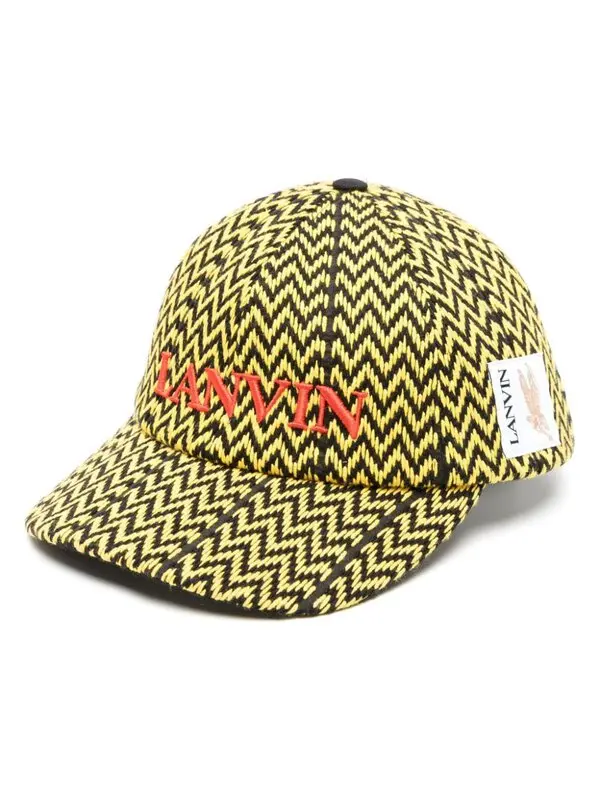LANVIN Embroidered Woven Cap - Black