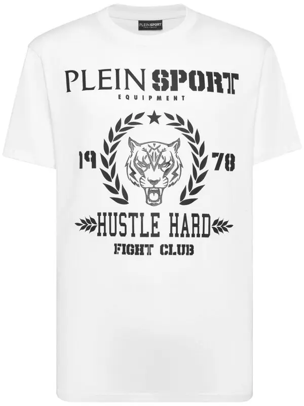PLEIN SPORT Logo-print Cotton T-shirt - White