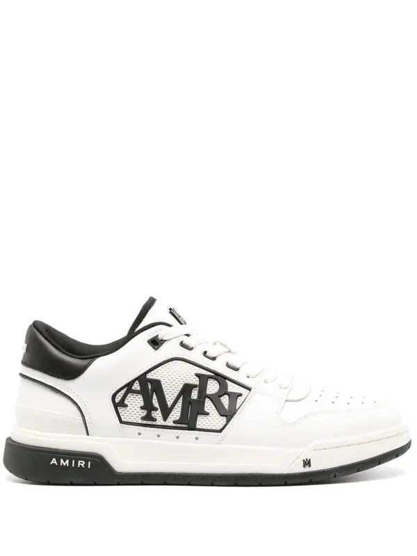 Amiri Logo-embossed Leather Sneakers - White