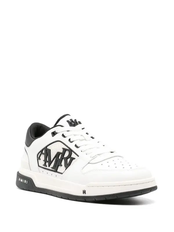 Amiri Logo-embossed Leather Sneakers - White