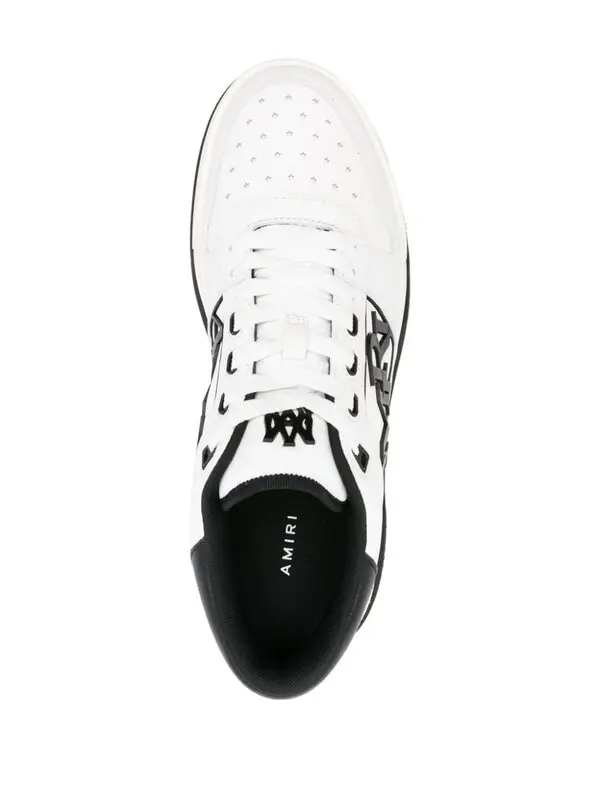 Amiri Logo-embossed Leather Sneakers - White